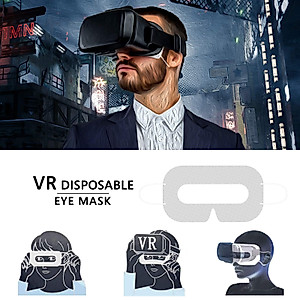 Geekria 100Pcs VR Mask Disposable Face Cover, Disposable Protector for Oculus Quest VR, Prevent Eyes (White)