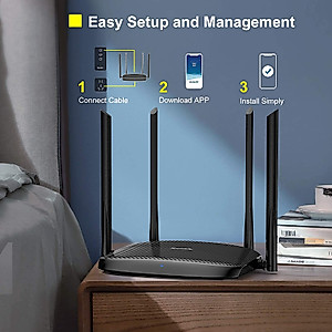 Speedefy WiFi Router for Home, AC1200 Gigabit Dual Band Computer Routers for Wireless Internet, Long Range Coverage, MU-MIMO, IPV6, Beamforming, AP Mode, Guest WiFi and Parental Control (Model K4)