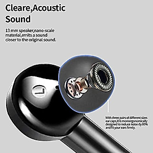 bluetooth earbuds True Wireless Earbuds 5.2 Bluetooth Headphones Touch Control with Wireless Charging Case IPX4 Waterproof Stereo Earphones in-Ear Built-in Mic Headset Premium Deep Bass for Sport