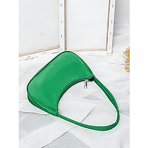 GORGLITTER Women's Solid Shoulder Bags Minimalist Bag Mini Clutch Tote Handbags Green One Size