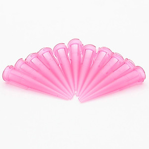 Brostown 100pcs 20Ga TT Dispensing Glue Tips Assorted Plastic Conical Smoothflow Tapered Needles for Pet Adhesive Glue Tube