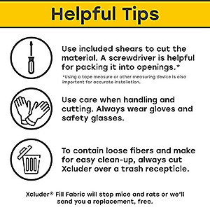 Xcluder Rodent Control Fill Fabric, Large DIY Kit, Stainless Steel Wool, Stops Rats and Mice