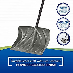 Suncast 20" Combination Snow Shovel/Pusher, Grey/Black