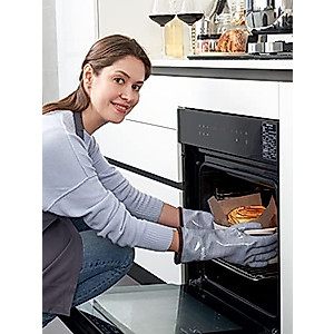 Wahoo Liquid Silicone Oven Gloves, CoralAir Liner, Heat Resistant Gloves for Cooking, Food-Grade, Waterproof, Baking, Medium