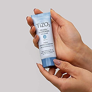 TiZO2 Facial Mineral Sunscreen and Primer, Non-tinted Broad Spectrum SPF 40 with Antioxidants, Sheer matte finish, Fragrance-Free, Oil-Free, Dermatologist-recommended, PA++++ 1.75 oz