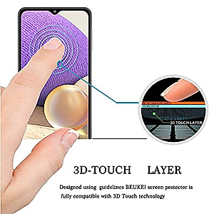 beukei (3 Pack) Compatible for Samsung Galaxy A32 5G Screen Protector Tempered Glass (Not Fit for Galaxy A32 4G), Touch Sensitive,Case Friendly, 9H Hardness