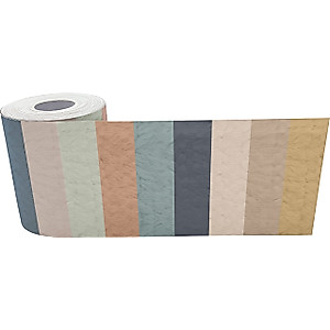 Light Mauve Better Than Paper® Bulletin Board Roll & Everyone is Welcome Stripes Straight Rolled Border Trim (TCR8909)