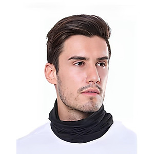 Single Hole Knit Cycling Head Cover Lightweight Ski Mask Exquisite Embroidery Black Classic Ski Mask Balaclava(Black,One Size)