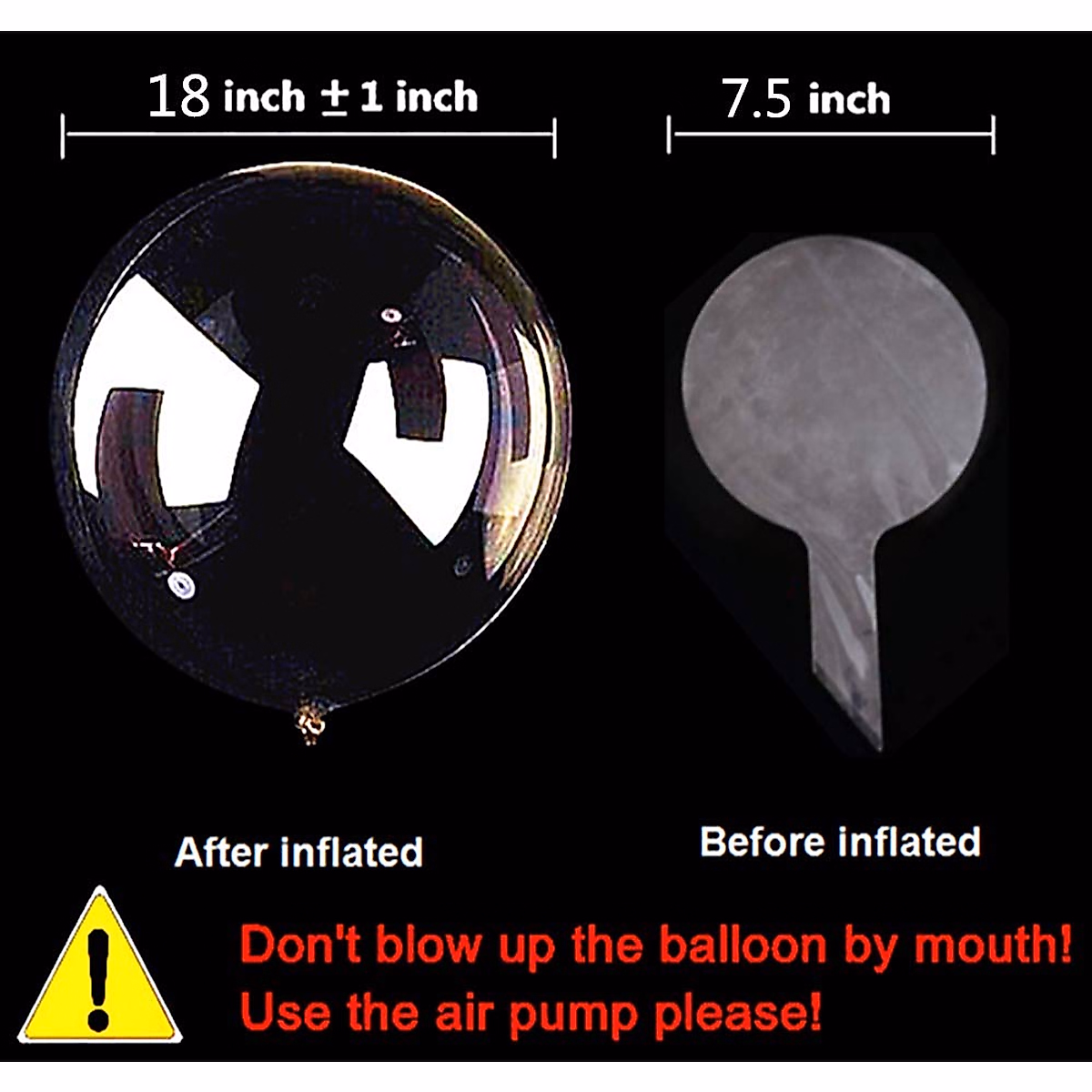 LED Light Up Bobo Balloons with Sticks 6 Packs, Flashing Handles,20 Inches Transparent Bubble Balloons,70 cm Sticks, Event Birthday Party Decoration