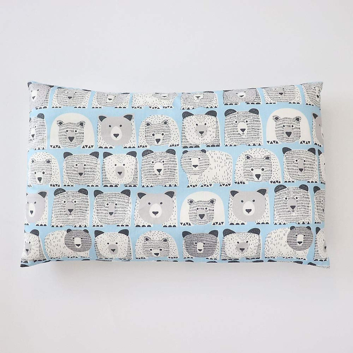 Emenpy 100% Cotton Crib Bedding Set for Infant Boys Girls,3 Pcs Baby Pattern Bed Linen Include Duvet Cover,Fitted Sheet,Pillowcase,Nursery Decoration,No Filler(Sky Blue)