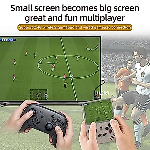 RG35XX Handheld Game Console , Dual System Linux+GarlicOS 3.5 Inch IPS Screen Built-in 64G TF Card 6831 Classic Games Support HDMI TV Output with Portable Bag (Gray)