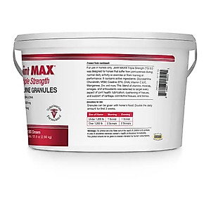 Joint MAX Triple Strength EQ GRANULES for Horses - Support Joint Health - Glucosamine, Chondroitin - Vitamins, Minerals, Omega 3 Fatty Acids, Antioxidants - 180 Doses