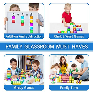 Magnetic Tiles Toddler Building Blocks Toys, Magnet Montessori Kids Toys for 3+ Year Old Boys and Girls, Preschool Learning Sensory STEM Education Toys Games, Birthday Gifts Idea for Kids Toddlers.