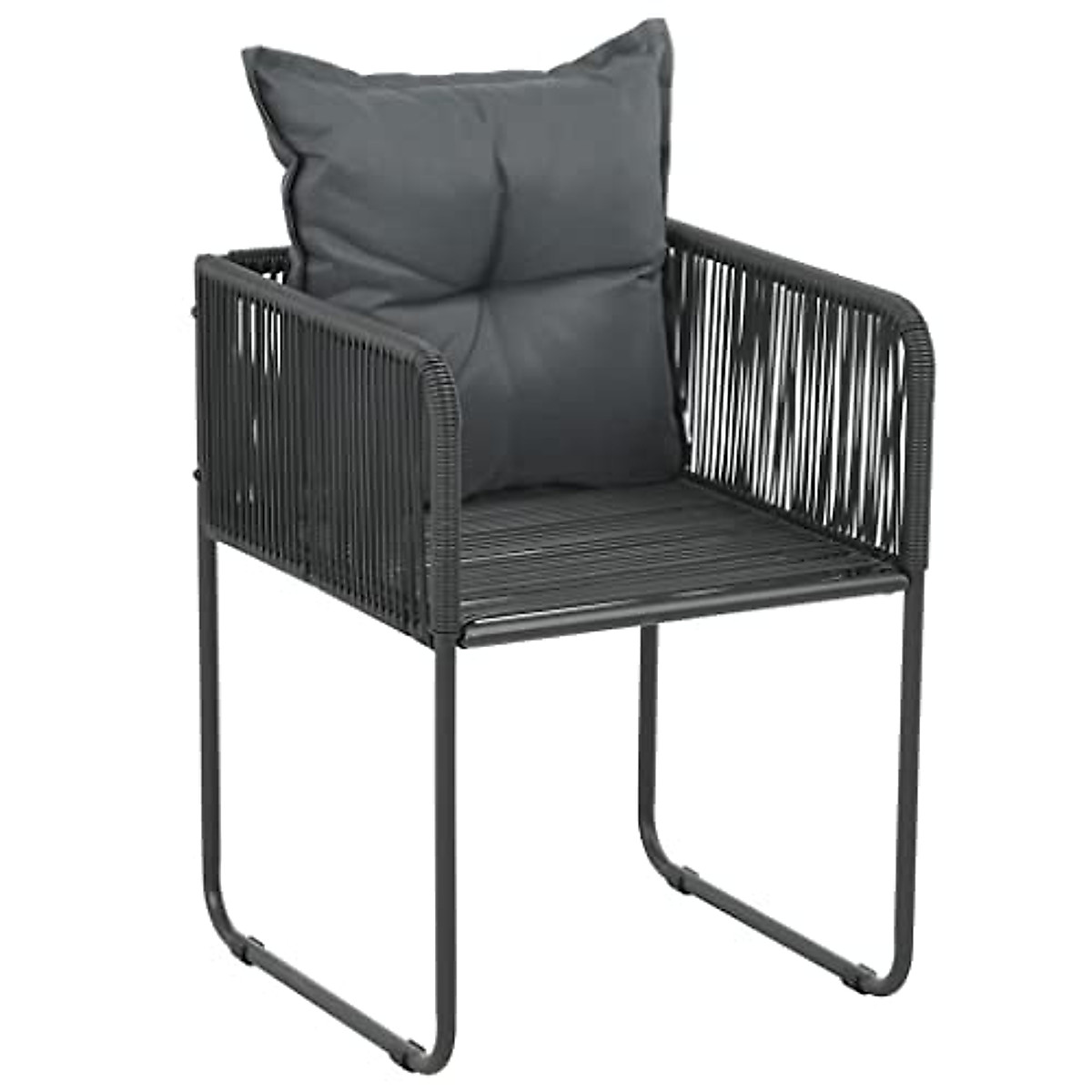 WFAUIBR Dining Set 7 Piece Patio， Patio Furniture Set ，Lawn Chairs Set ，The Patio Set is Perfect for a Small Backyard or Balcony, and Serves as a Relaxing Place to Enjoy time Outdoors，Black/B