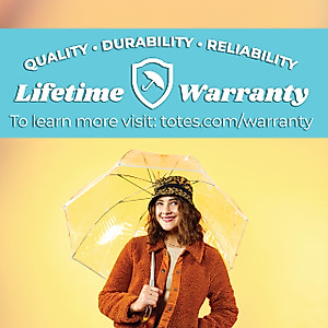 totes Clear Bubble Umbrella with Dome Canopy, Lightweight Design, Wind and Rain Protection, Dots, Adults-51