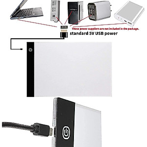 Portable A4 Tracing LED Board Light Box, Ultra-Thin Dimmable USB Cable Powered Artcraft Trace Light Pad Copy Boxes for Artists Tattoo Drawing, Sketching Tracer, Animation, X-ray