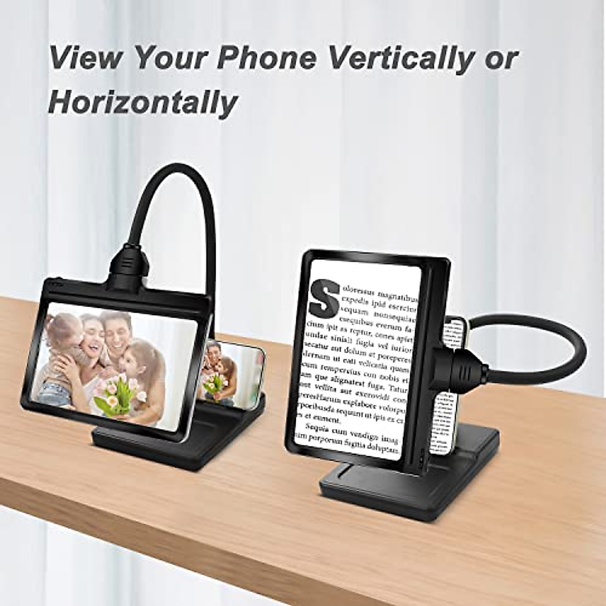 4X Magnifying Glass with Light and Stand, 36 LED Flexible Gooseneck Magnifying Desk Lamp, Ajustable Brightness Detachable Large Page Magnifier for Reading, Sewing, Crafts, Painting, DIY & Close Work