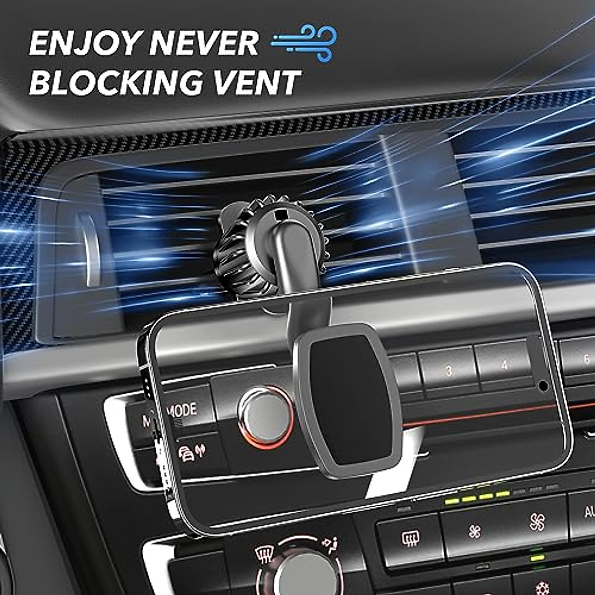 iFunyLED Magnetic Car Phone Holder Mount, Upgraded Clip Car Cell Phone Holder, 360° Strong Magnet Phone Holder for Car, Phone Mount for Car Vent Compatible with iPhone, Samsung, Smartphones, Tablets