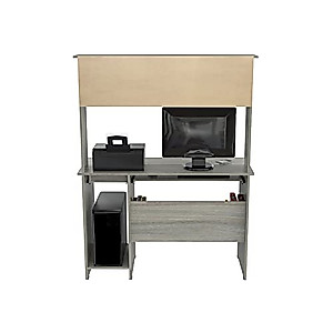 Inval Computer Desk, Smoke Oak