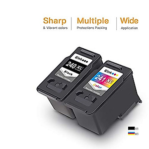 E-Z Ink (TM Remanufactured Ink Cartridge Replacement for Canon 240 240XL 241 241XL PG-240XL CL-241XL for use with PIXMA TS5120 MG3620 MX472 MX452 MG3520 Printer (1 Black,1 Color, 2 Pack)