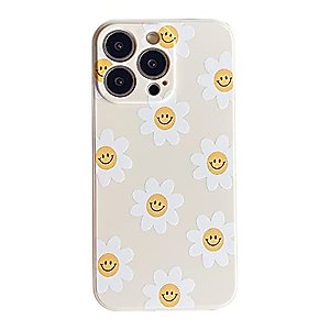 White Sunflower Cute Flower Phone Case for Apple iPhone 13 Pro 6.1 inch Smooth Silicone Soft Cover for iPhone 13Pro 6.1"