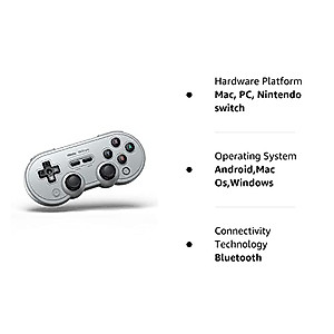 8Bitdo SN30 Pro Wireless Bluetooth Controller with Hall Effect Joystick Update, Compatible with Switch, PC, macOS, Android, Steam Deck & Raspberry Pi (Gray Edition)