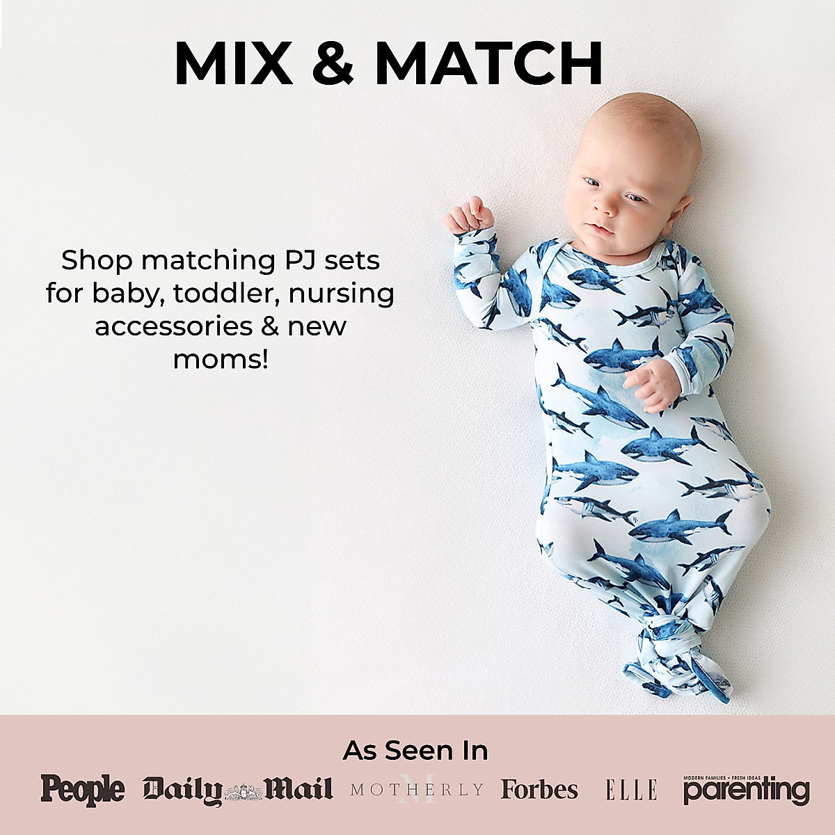 Posh Peanut Boys Pajamas - PJs for Kids Made of Soft Viscose from Bamboo, Long Sleeve Toddler PJs & Matching Boys Pajama Sets (12-18 Months) Sharks