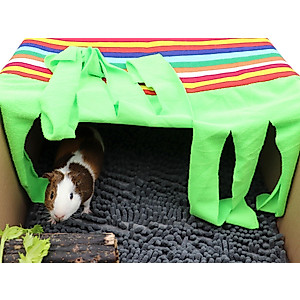 Guinea Pig Hideout, Guinea Pig Corner Fleece Forest Habitat, Guinea Pig Blankets Curtain Hammock, Small Animals Cage Accessories for Ferret Hammock Hedgehog Bunny Rabbit Hamster Rat Chinchillas