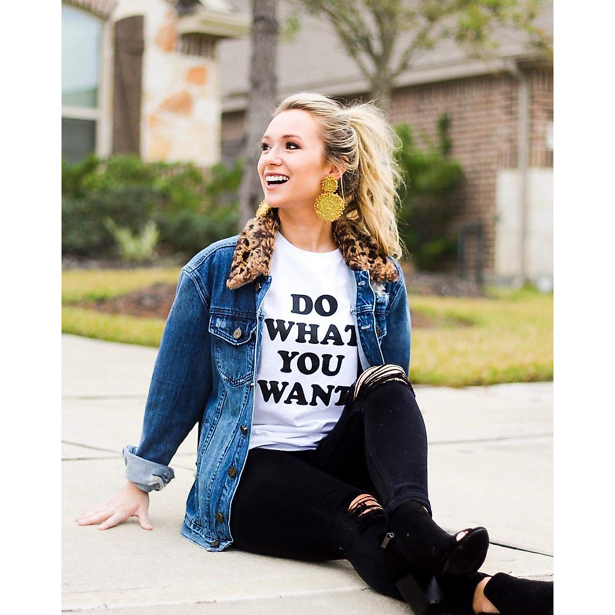 Statement Drop Earrings Double Round Disk Seed Bead Stud Earrings Bohemian Beaded Round Earring For Women (Gold)