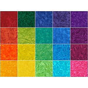 Robert Kaufman Fabric Quilt Kit - Artisan Batik Solids Prisma Dyes Bright Rainbow Charm Squares Pack, Quilt Kits for Beginners and Experts, 100% Cotton Fabric, 5" x 5"
