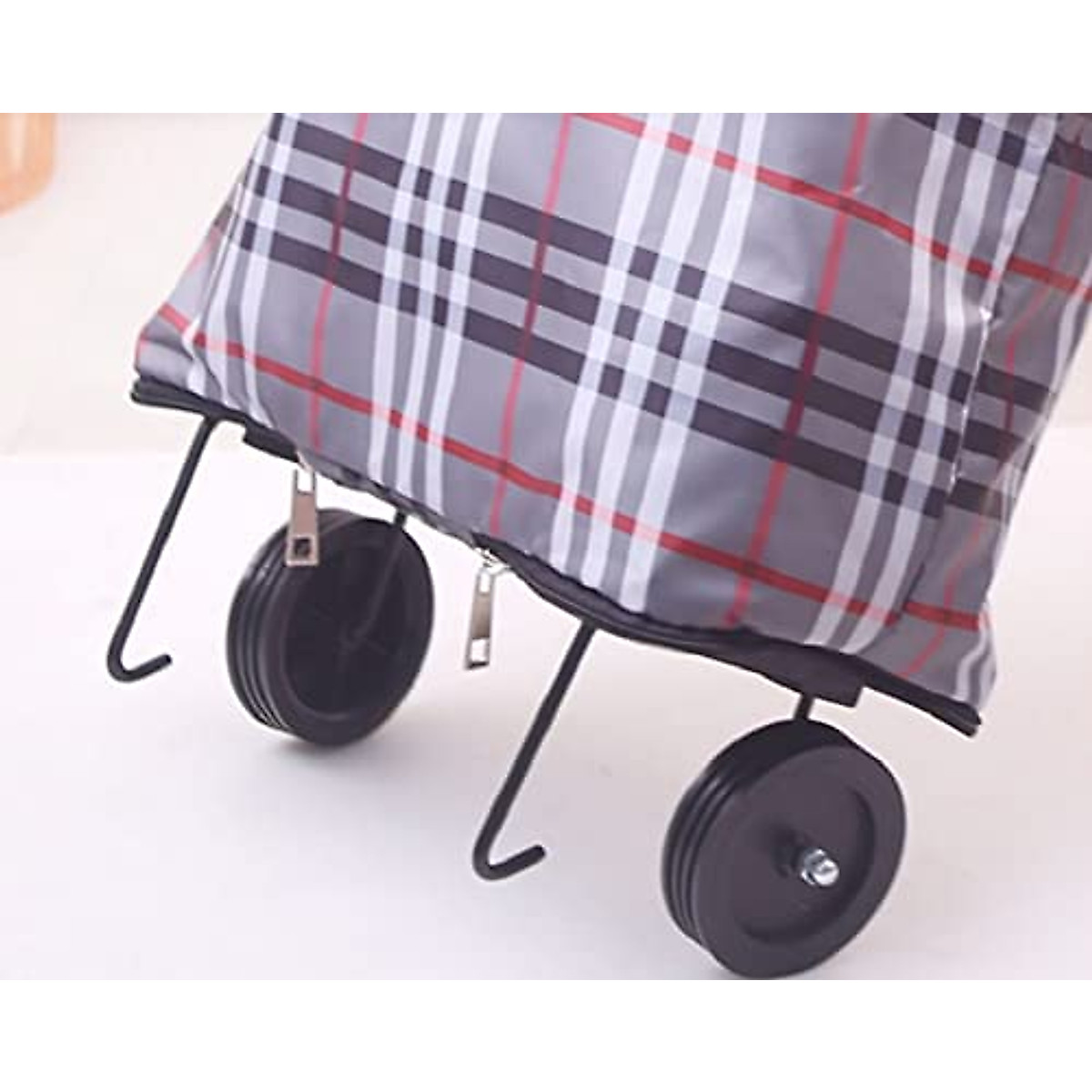 Upgrade Shopping Bag with Wheels Portable Trolley Bags Grocery Cart Hand Pulling Utility with Hand Straps Folding Shopping Cart- Larger Size & Waterproof & Strong(B0BR7RVT8D)