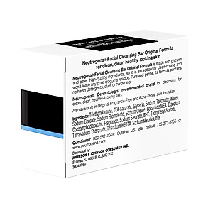 Neutrogena Original Gentle Facial Cleansing Bar with Glycerin, Pure & Transparent Face Wash Bar Soap, Free of Harsh Detergents, Dyes & Hardeners, 3.5 oz (Pack of 6)