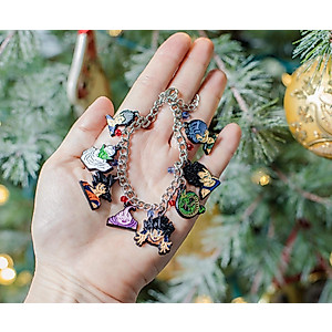 Toynk Dragon Ball Z Character 15-mm Silver-Toned Charm Bracelet | Includes 8 Unique Enamel Pendant Charms | Goku, Vegeta, Piccolo, And More | Fashionable Anime Manga Wrist Jewelry Accessories