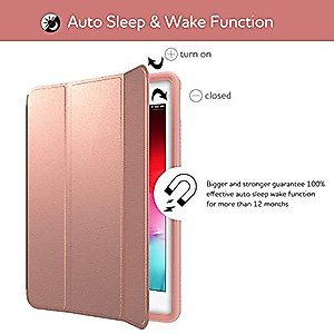 SURITCH Case for iPad Mini 4/iPad Mini 5,【Built in Screen Protector】【Auto Sleep/Wake】【Pencil Holder】 Lightweight Leather Case Flip Cover with Stand for iPad Mini 4/Mini 5 7.9"(Rose Gold)