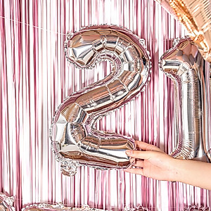 Restaurantware Balloonify 16 Inch Number Balloon 1 Digital Party Balloon - Number 2 Self-Sealing Silver Foil Mylar Balloon Hanging Film Decoration For Birthday Wedding Or Graduation