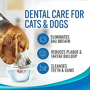 EBPP Advanced Pet Dental Care Water Additive - Premium Cat & Dog Dental Care and Dog Breath Freshener - No Brush Formula Tartar & Plaque Remover for Dogs Teeth