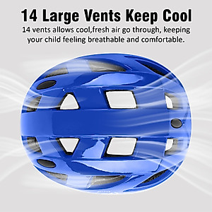 Atphfety Kids Bike Helmet,2 Sizes Adjustable for Youth Child Boys & Girls Ages 3-5-8-14,Ventilation and Multi-Sport for Bicycle Scooter Skate