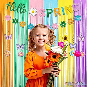 Pastel Rainbow Tinsel Curtain Party Backdrop - GREATRIL Pastel Color Foil Fringe Curtain Photo Booth Streamers for Birthday Easter Spring Baby Bride Shower Ice Cream Unicorn Girls Party Decorations