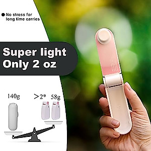 Supabear Personal Handheld Fan, Mini Portable Pocket Fan, Little Folding Fans USB Rechargeable for Woman Girls Makeup Outdoor Travel, Powerful Wind (Pink)