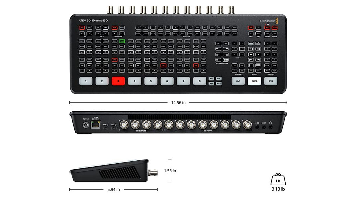 Blackmagic ATEM SDI Extreme ISO Live Stream Switcher – Professional ...