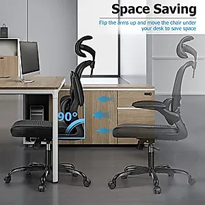 Razzor Ergonomic Office Chair, High Back Mesh Desk Chair with Lumbar Support and Adjustable Headrest, Computer Gaming Chair, Executive Swivel Chair for Home Office