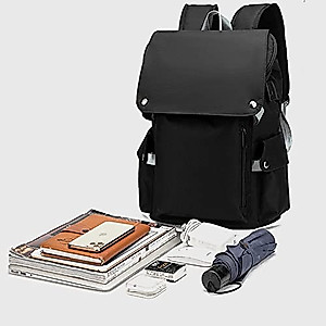 BIIEYAA Japanese Anime Backpacks, 18.8‘’ School Backpack for Anime Fans Laptop Bag Large Casual with USB Charging Port (D)