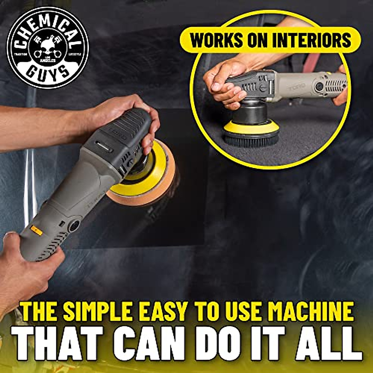 Chemical Guys BUF503 TORQX Random Orbital Polisher (Safe for Cars, Trucks, SUVs, & More) 700W, Orbit 8mm, 4.7 lb