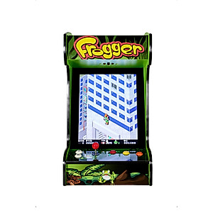 Doc and Pies Arcade Factory Classic Home Arcade Machine - Tabletop and Bartop - 412 Retro Games - Full Size LCD Screen, Buttons and Joystick (Green)