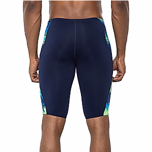 TYR Men’s Perseus Jammer Swimsuit, Navy/Blue/Green 38