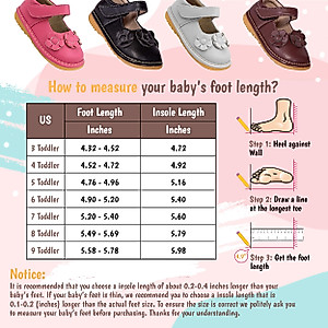 Little Mae's Boutique Mary Jane Brown Three Flower Squeaky Shoes for Toddler Girls, Ideal Toddler Walking Shoes with Removable Squeaker and Adjustable Strap - Flexible Sole Baby Shoes (4)