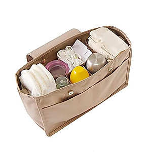 enreve Purse Organizer Insert, Bag Handbag Tote Organizer, Diaper bag, Bag in Bag for Longchamp and More (BEIGE)