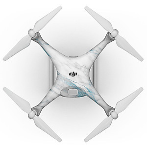 Design Skinz Design Skinz Marble & Digital Blue Frosted Foil V8 Full-Body Wrap Decal Skin-Kit Compatible with The Drone DJI Phantom 4 Pro