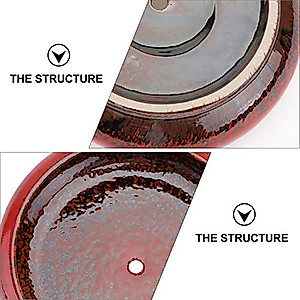 HANABASS 1pc Plant Corinthian Holder Vase Indoor Ceramic Flowerpot Red Orchid Bonsai Table Bowl Hole Outdoor Windows Container Potsin Bowl- Coffee Planters Office Green Home