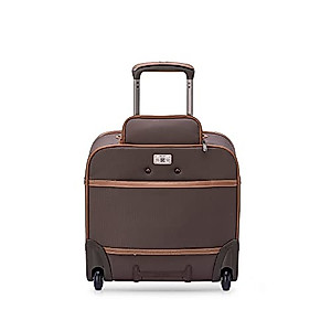 DELSEY PARIS Chatelet 2.0 Softside Luggage Under-Seater with 2 Wheels, Chocolate Brown, Carry on 16 Inch